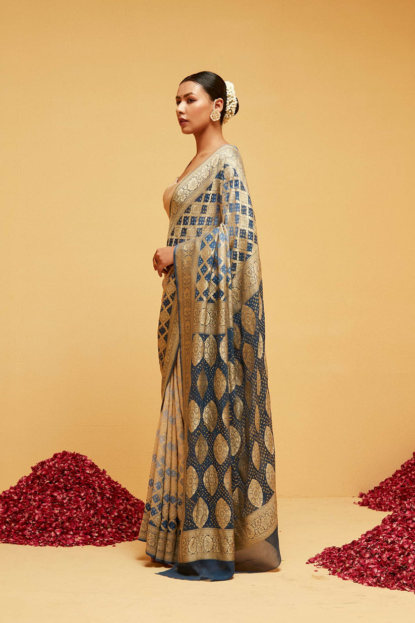 BLUE Traditional banarasee saree – Suruchi Parakh
