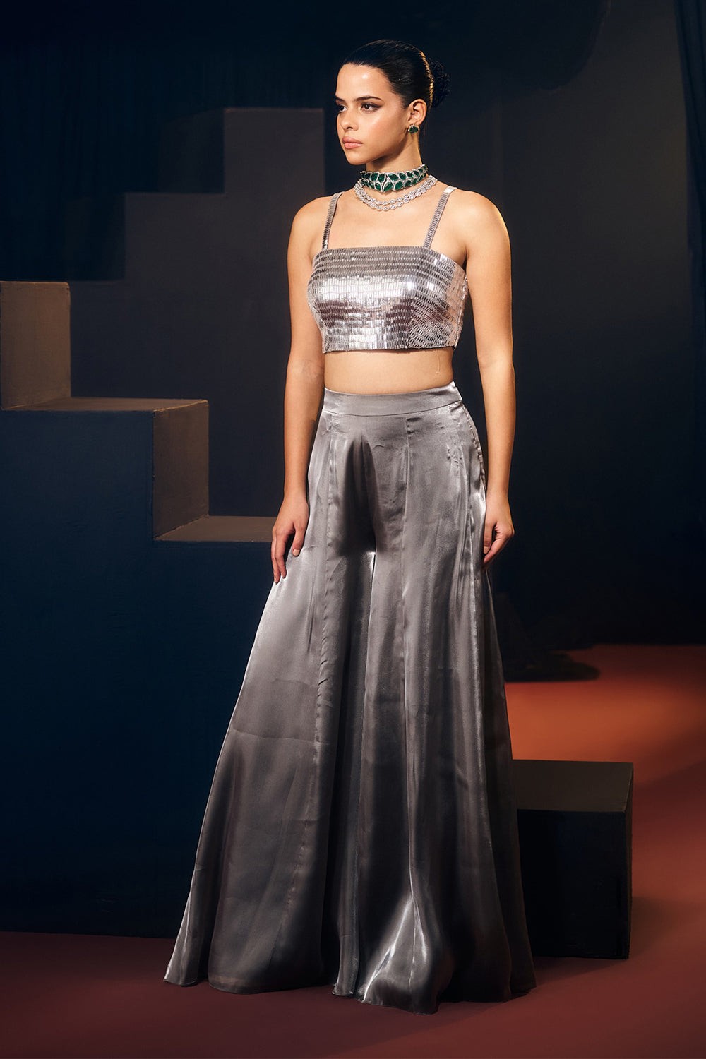 Grey Pallazo Set – Suruchi Parakh